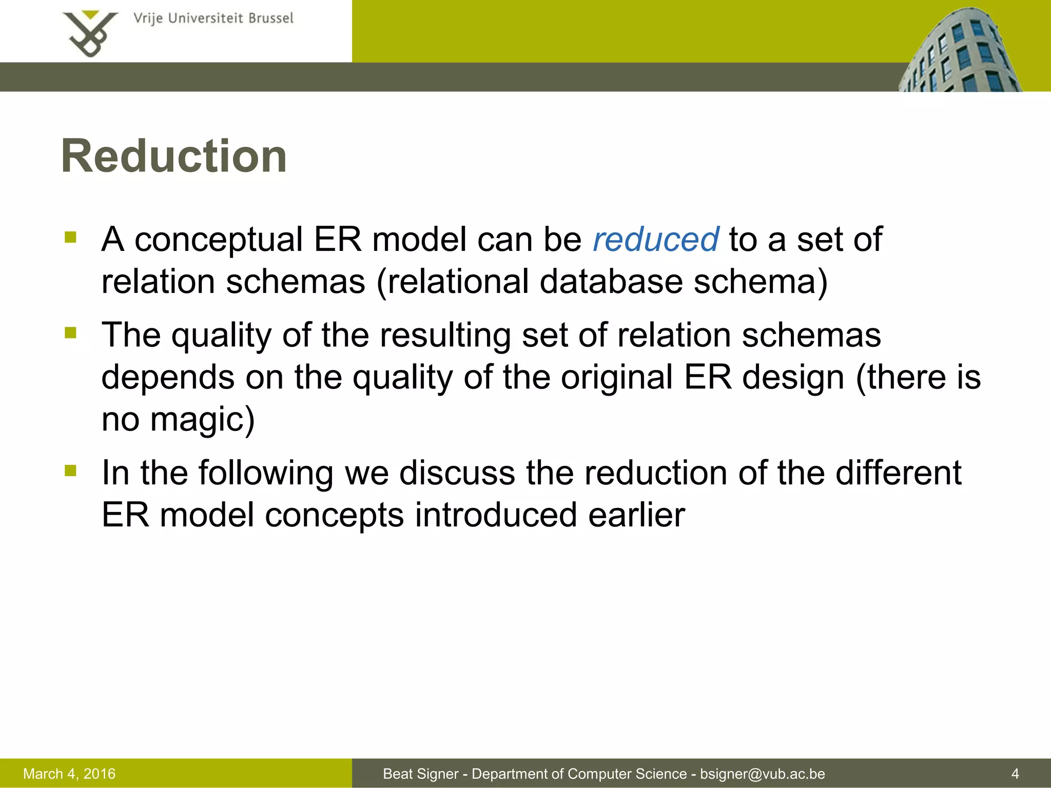 Relational Database Design - Lecture 4 - Introduction to Databases (1007156ANR) | PPT