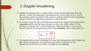 Lecture 04; spectral lines and broadening by Dr. Salma Amir | PPTX