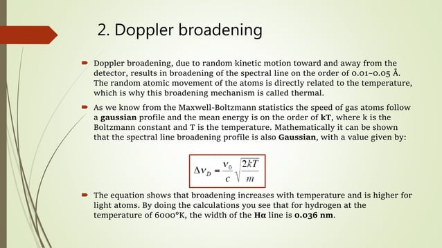 Lecture 04; spectral lines and broadening by Dr. Salma Amir | PPTX ...