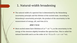 Lecture 04; spectral lines and broadening by Dr. Salma Amir | PPTX