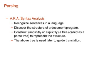 Lecture 04 syntax analysis | PPT