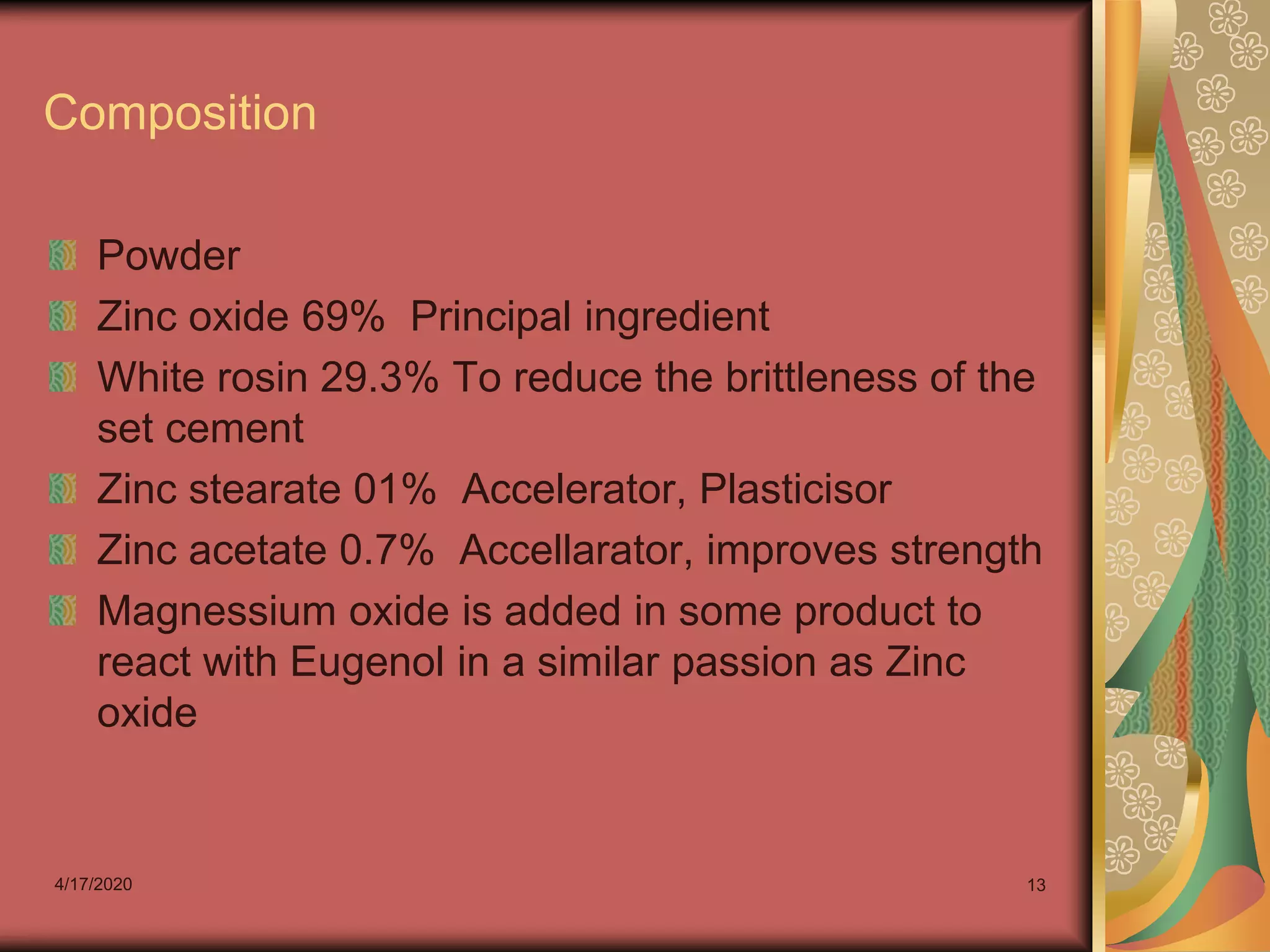 Zinc oxide eugenol cement | PPT