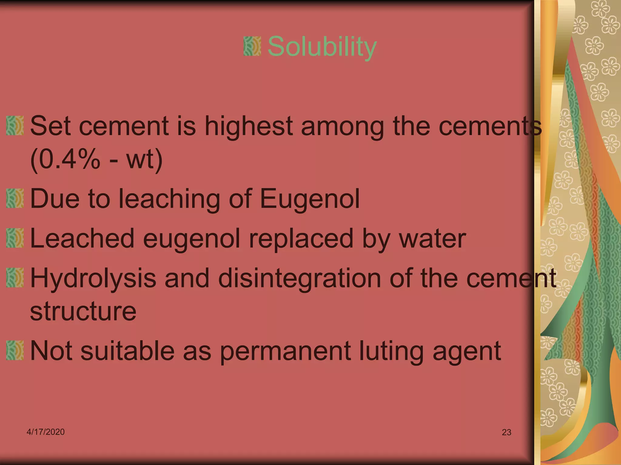 Zinc oxide eugenol cement | PPT
