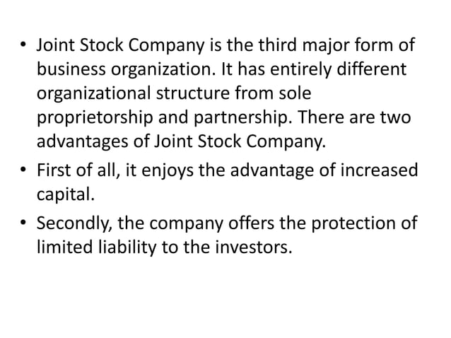 Joint Stock Companies | PPTX | Stocks and Bonds | Personal Investing