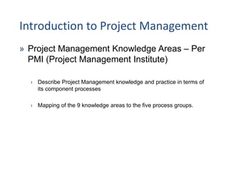 Lecture 05:Advanced Project Management PM Processes and Framework | PPTX