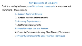 Lecture # 05 Post processing of AM parts | PPTX