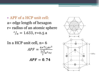 Atomic packing factor | PPTX