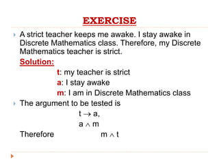 Arguments in discreate structures and stuff | PPTX | Law