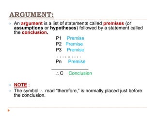 Arguments in discreate structures and stuff | PPTX | Law