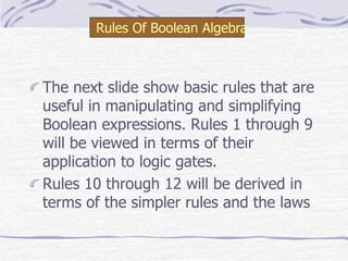 Lecture 05-Logic expression and Boolean Algebra.pptx
