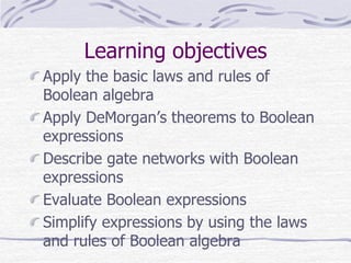Lecture 05-Logic expression and Boolean Algebra.pptx