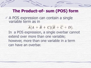 Lecture 05-Logic expression and Boolean Algebra.pptx