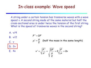 Lecture 05 mechanical waves. transverse waves. | PPT