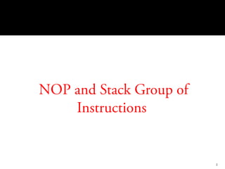 Lecture 05 NOP and Stack Group of Instructions | PDF