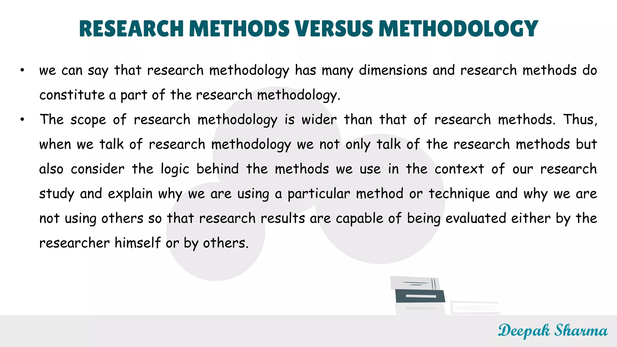 Lecture 05 Research Methods Versus Methodology | PPT