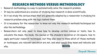 Lecture 05 Research Methods Versus Methodology | PPT