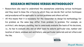 Lecture 05 Research Methods Versus Methodology | PPT