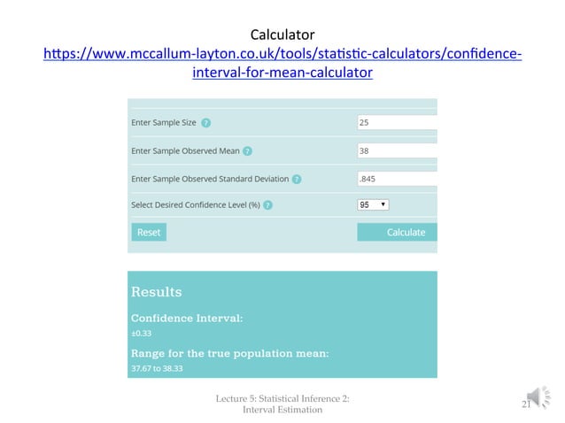 Lecture 5: Interval Estimation | PDF | Technology & Computing