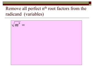 Lecture 05 a radicals | PPTX