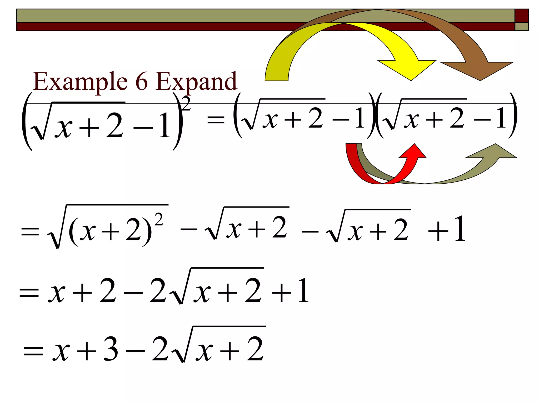Lecture 05 b radicals multiplication and division | PPTX