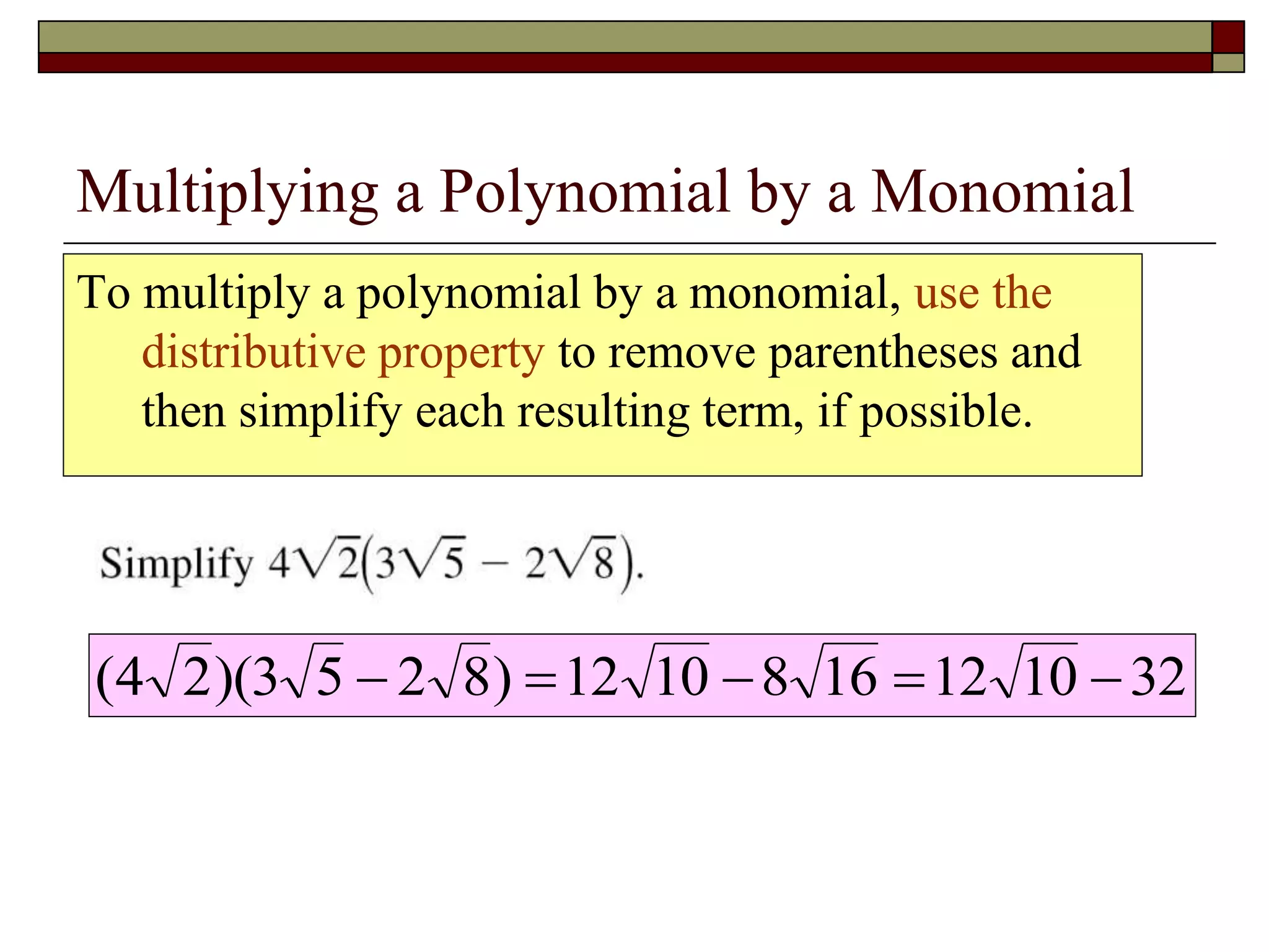 Lecture 05 b radicals multiplication and division | PPTX