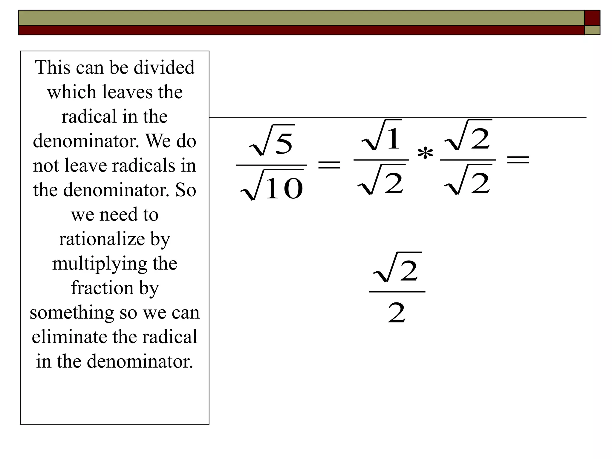 Lecture 05 b radicals multiplication and division | PPTX