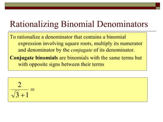 Lecture 05 b radicals multiplication and division | PPTX