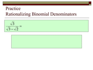 Lecture 05 b radicals multiplication and division | PPTX