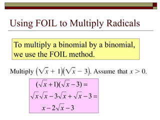 Lecture 05 b radicals multiplication and division | PPTX