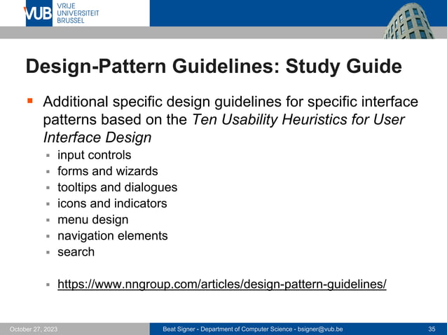 Design Guidelines and Models - Lecture 5 - Human-Computer Interaction ...