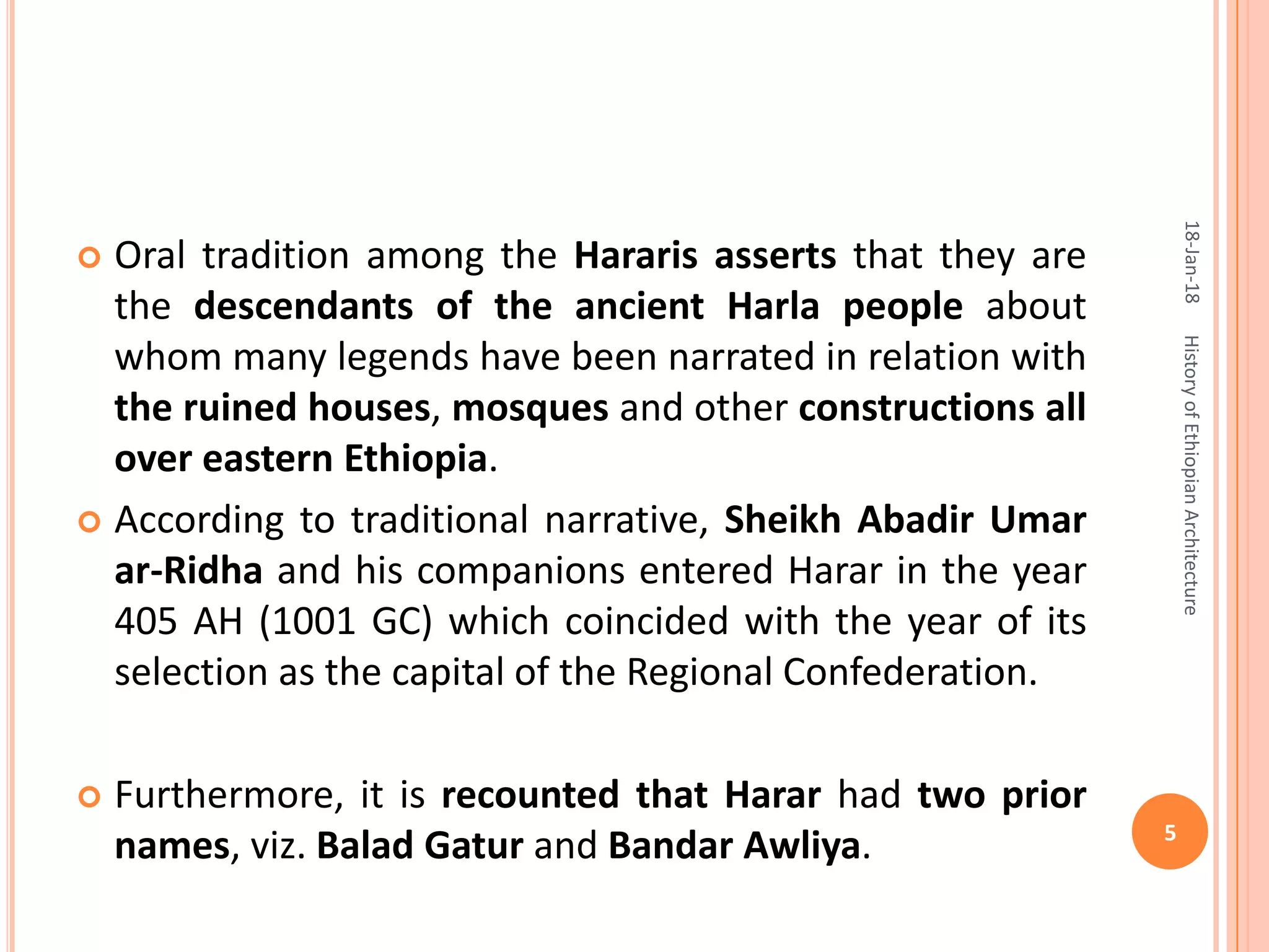 History of Ethiopian Architecture, Harer, vernacular houses | PDF