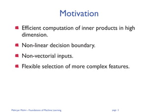 Lecture 05( Foundations of Machine Learning - Kernel methods) | PDF