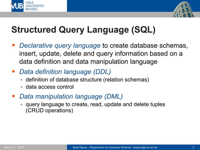 Structured Query Language Sql Lecture 5 Introduction To Databases
