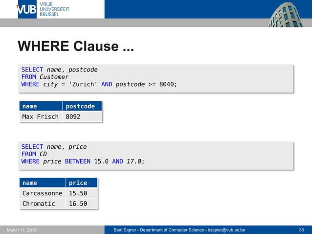 Structured Query Language Sql Lecture 5 Introduction To Databases 1007156anr 3941