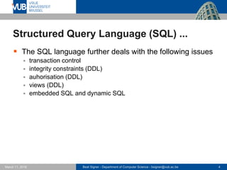Structured Query Language (SQL) - Lecture 5 - Introduction to Databases ...