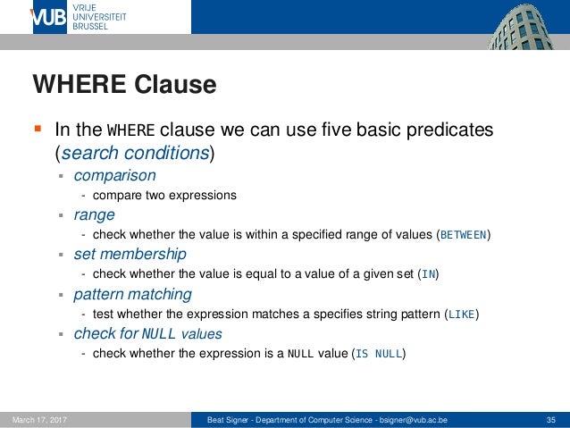 Structured Query Language Sql Lecture 5 Introduction To Databas