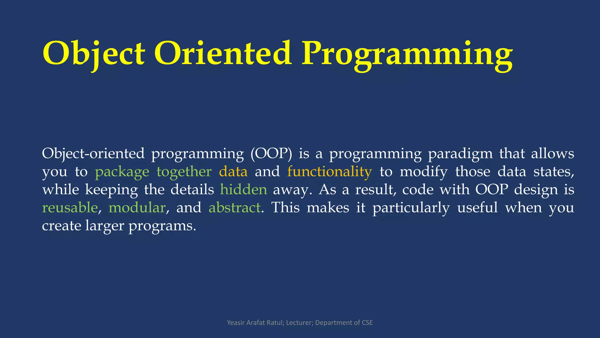 Overview of OOP with Memes.pptx | Programming Languages | Computing