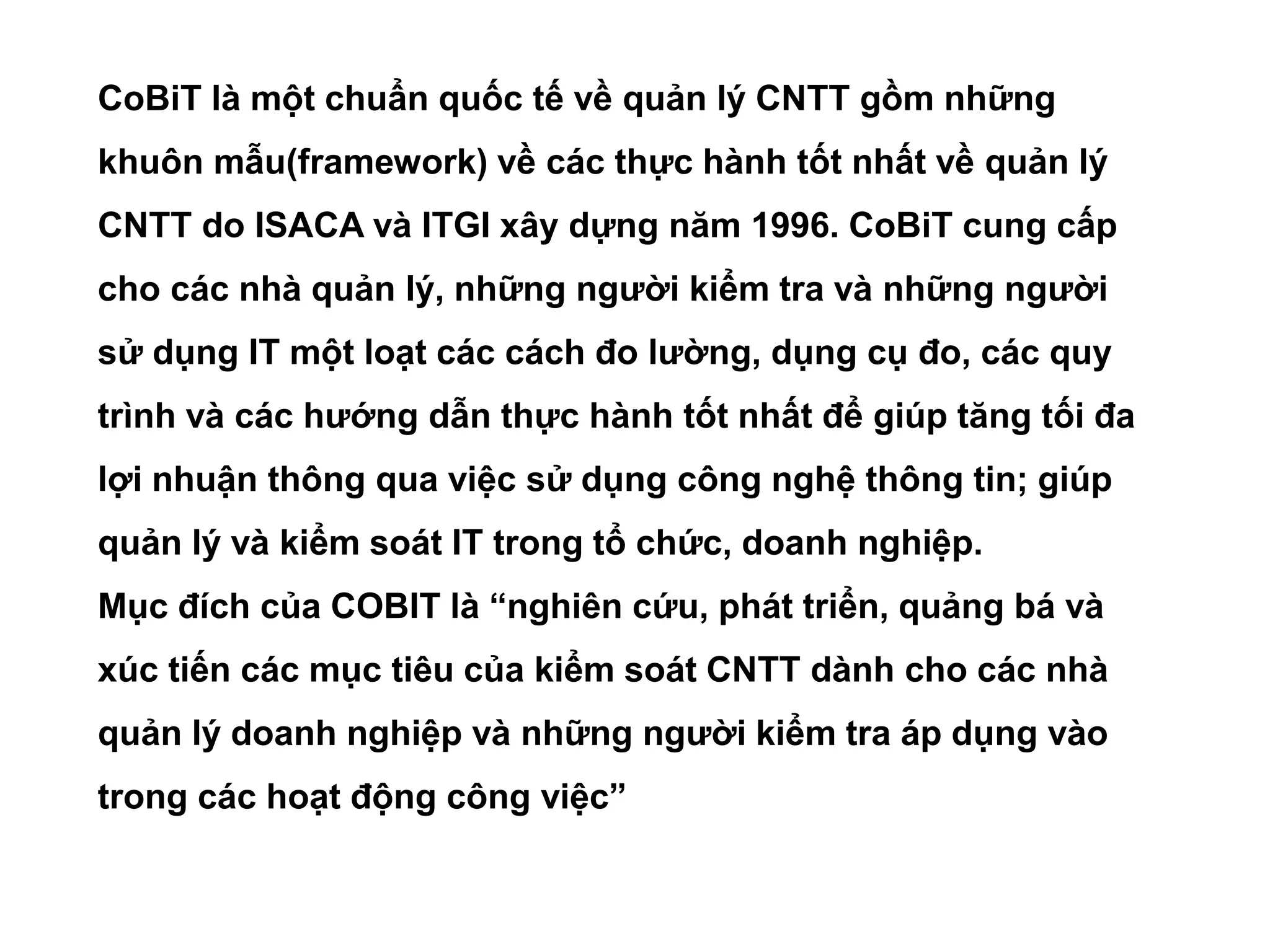 Lecture 06 Cobit Control Objectives For Information And Related Technology Pdf