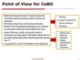 Lecture 06 - CoBit - Control Objectives for Information and Related Technology.pdf