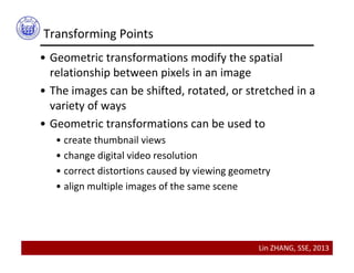 Lecture 06 geometric transformations and image registration | PDF