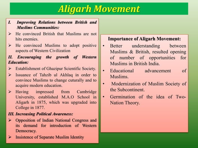 Lecture 06 aligarh movement and its achivement | PPTX