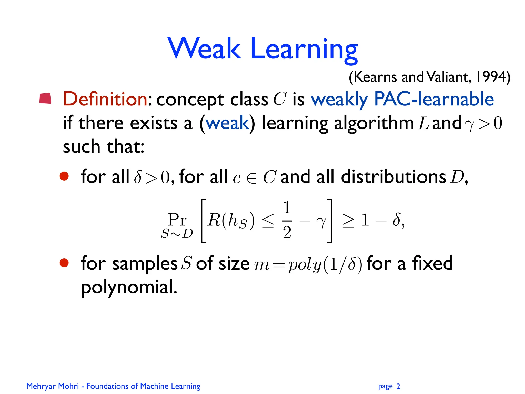 Foundations of Machine Learning-Boosting | PDF