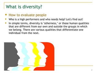 Lecture # 06 (diversity at workplace) | PPT