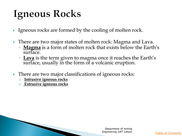 Igneous rocks | PPT