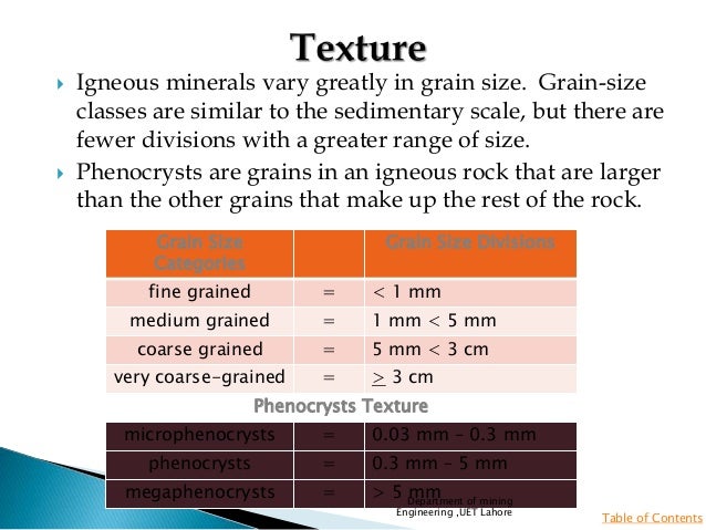 Igneous rocks