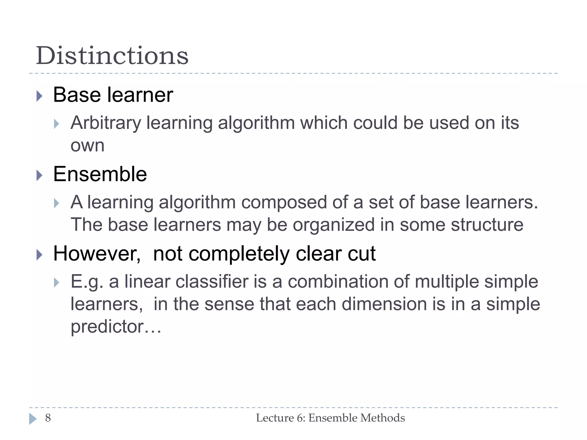 Lecture 6: Ensemble Methods | PPTX