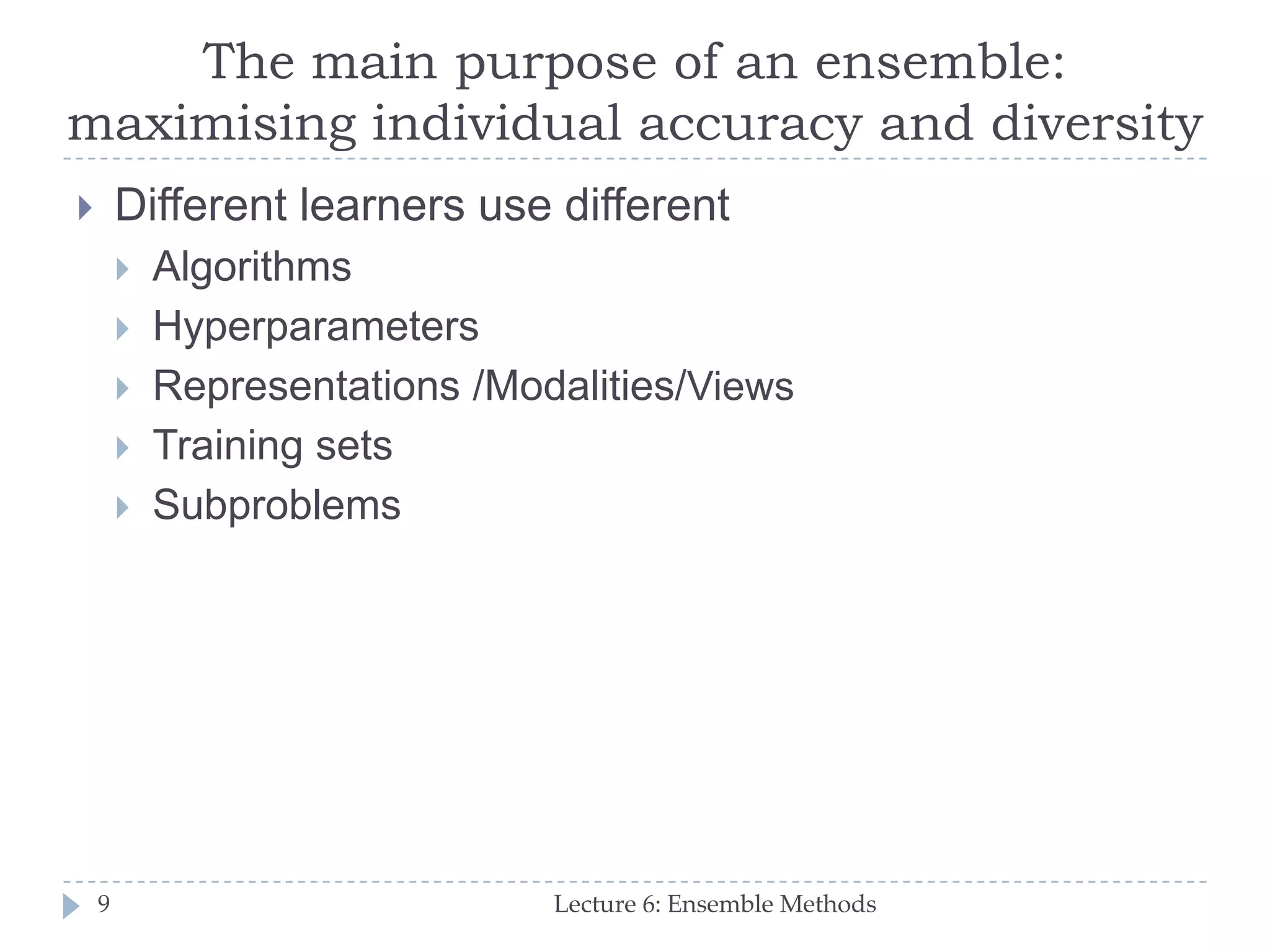 Lecture 6: Ensemble Methods | PPTX