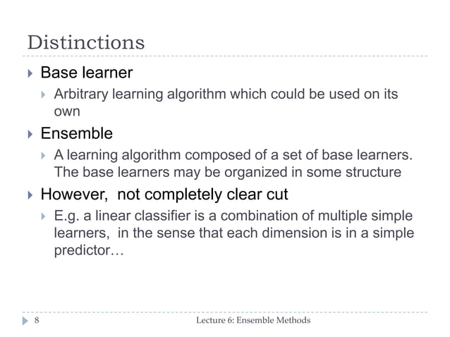 Lecture 6: Ensemble Methods | PPTX | Programming Languages | Computing