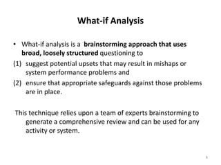 hazard identification methods in risk analysis | PPTX | Chemistry | Science
