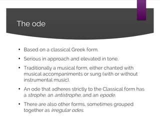 Lecture 06: Sonnets and Odes | PDF | Poetry | Books and Literature